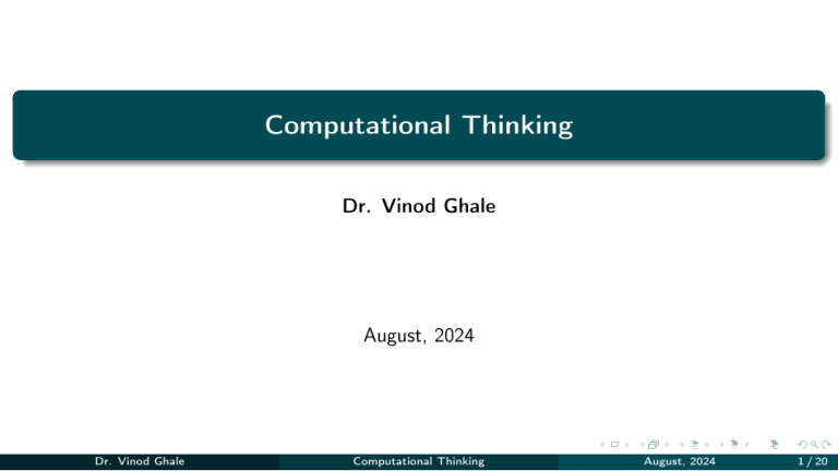Computational Thinking Presentation