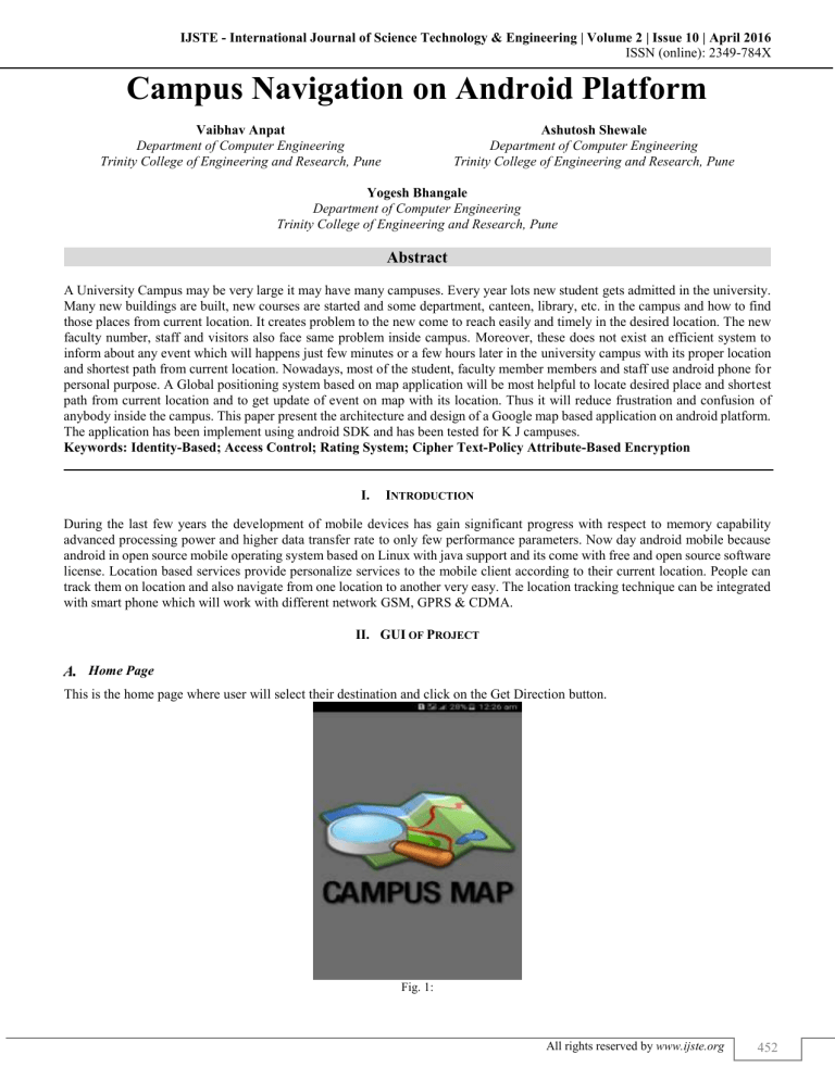 Campus Navigation Android App: Google Maps & Location Services
