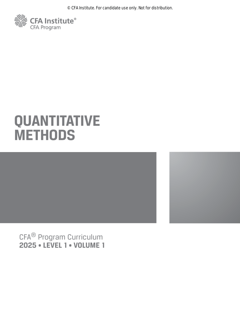 CFA Level 1 Quantitative Methods Curriculum 2025
