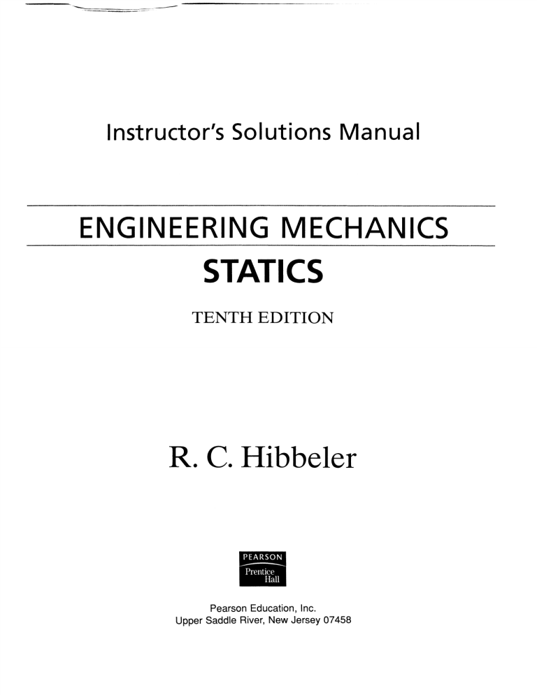 Engineering Mechanics Statics Solutions Manual