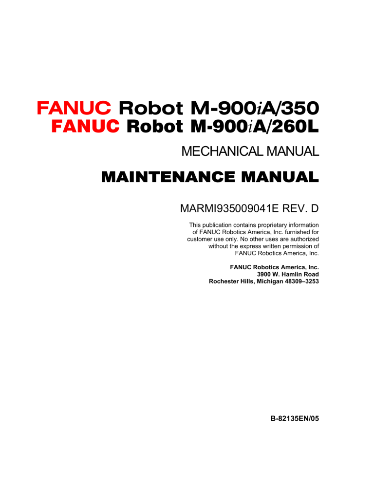 FANUC Robot M-900iA Maintenance Manual