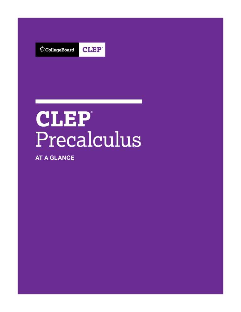 CLEP Precalculus Exam Prep Guide