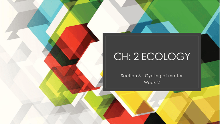 Ecology: Cycling of Matter Presentation