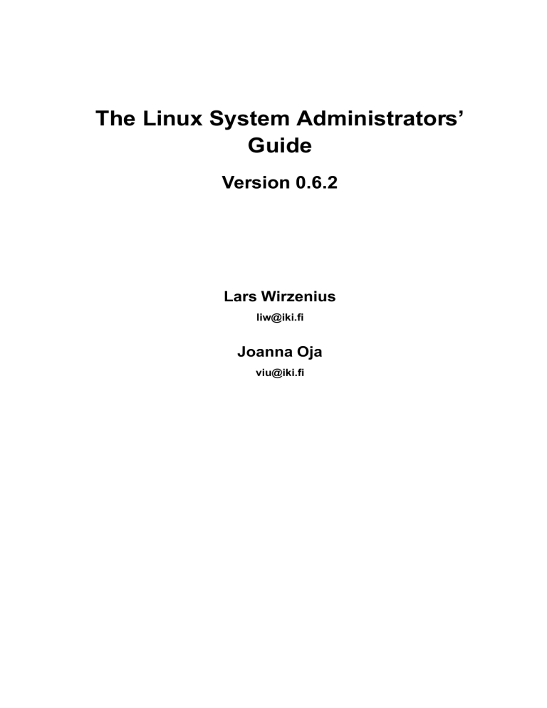 Linux System Administration Guide