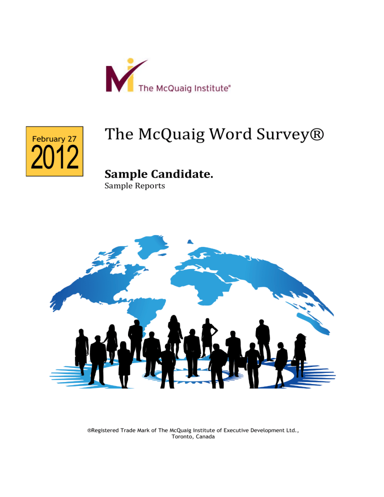 McQuaig Word Survey Sample Report
