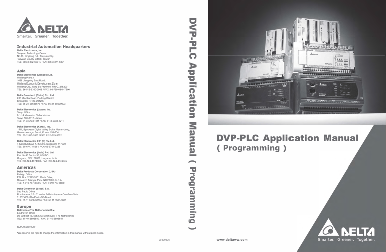 DVP-PLC Application Manual: Programming Guide
