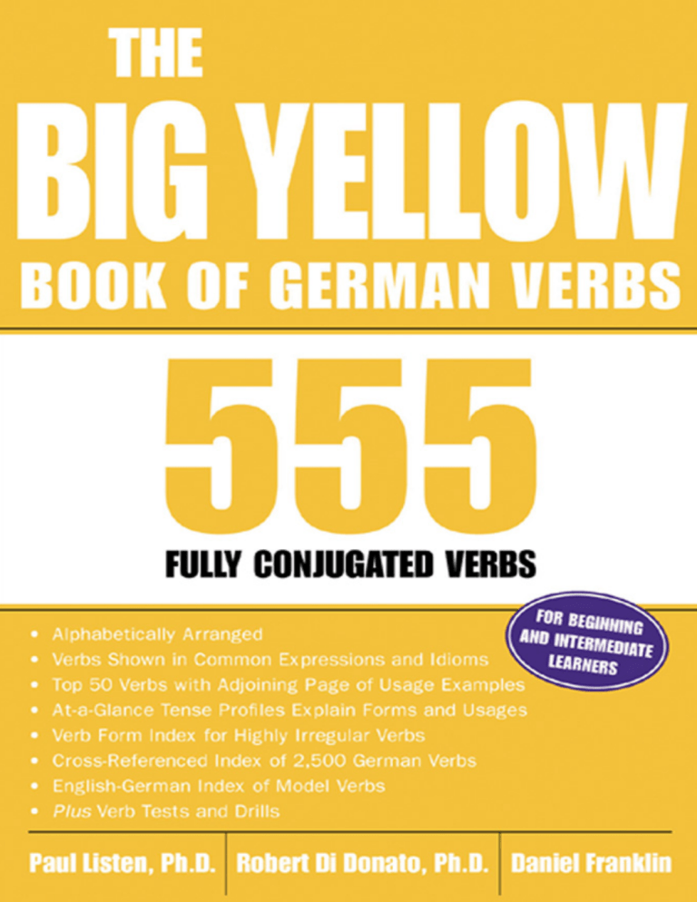 Big Yellow Book of German Verbs: 555 Conjugated Verbs