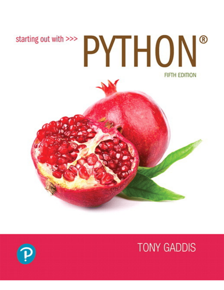 Starting Out with Python Textbook
