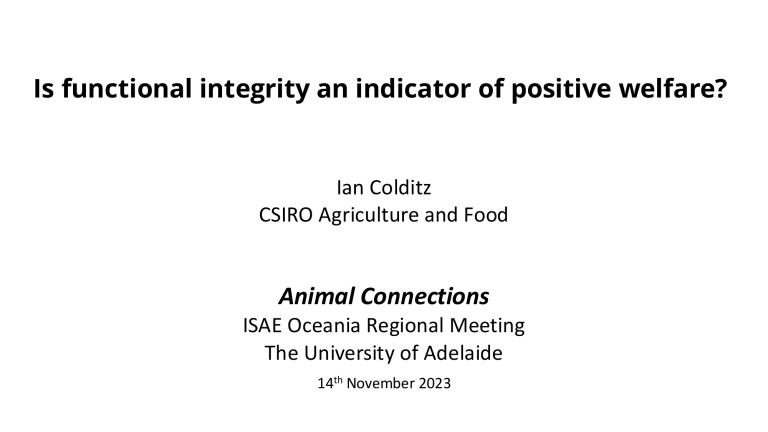 Functional Integrity & Animal Welfare