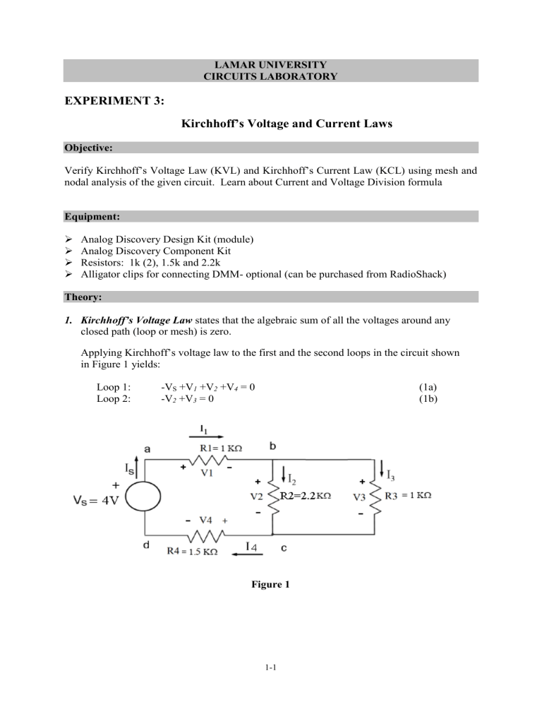 Kirchhoff's Laws Lab Experiment