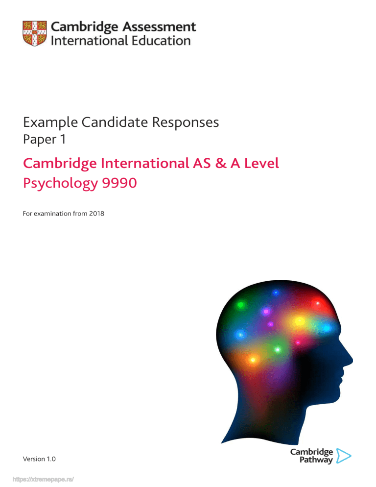 Cambridge Psychology Exam Candidate Responses