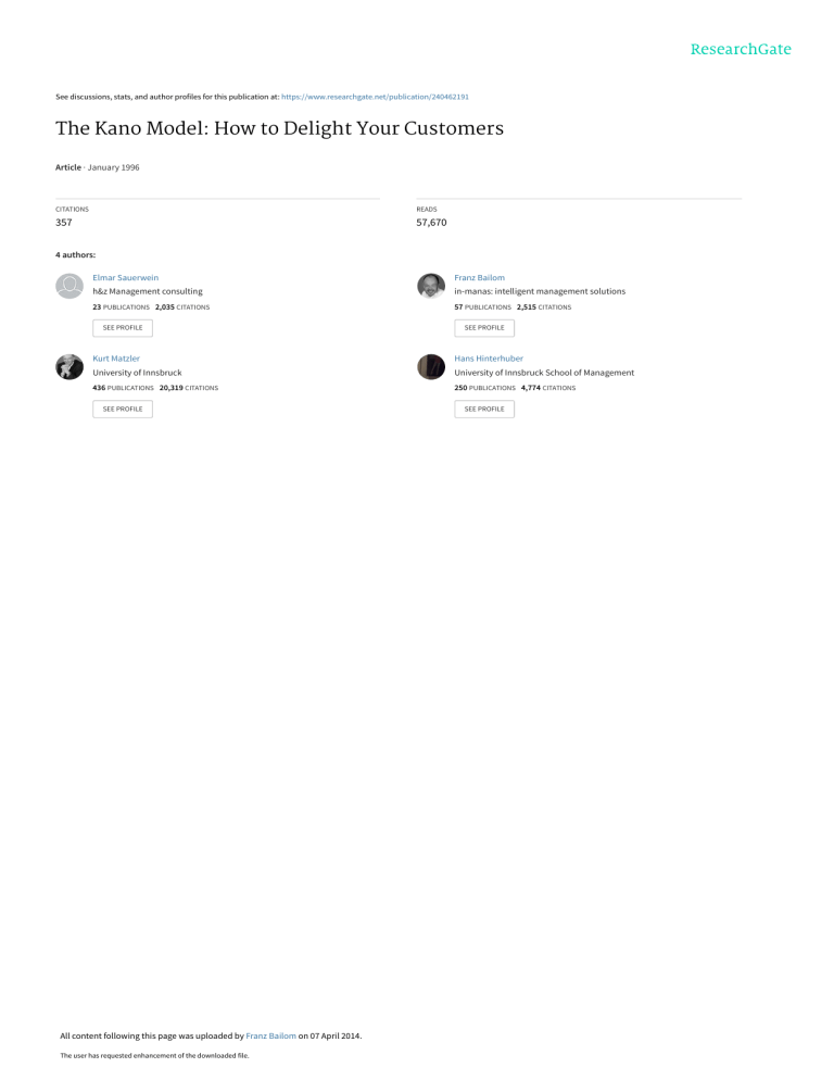Kano Model: Customer Delight & Product Development