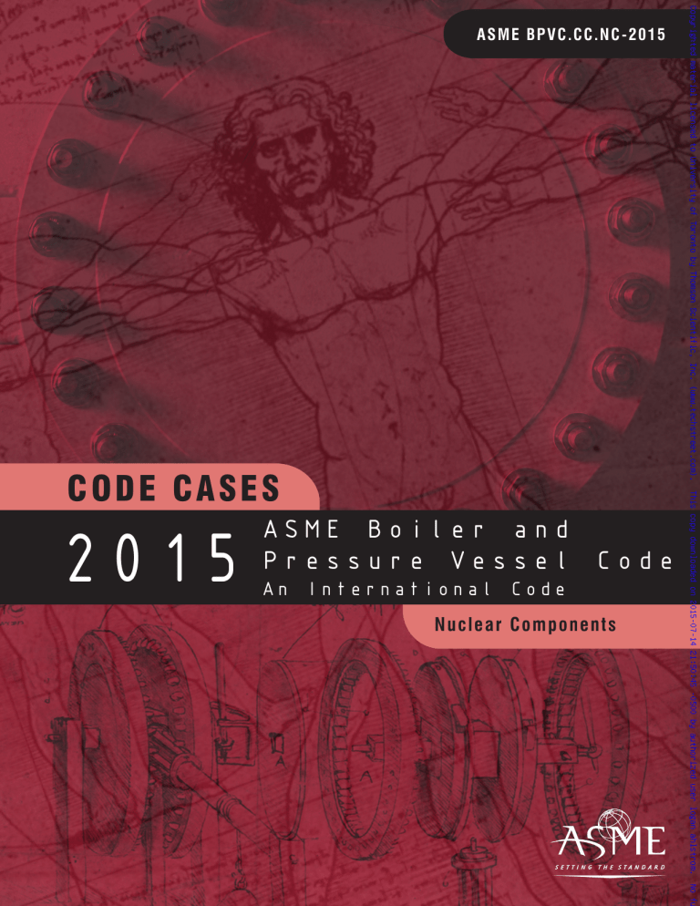 ASME Nuclear Components Code Cases 2015