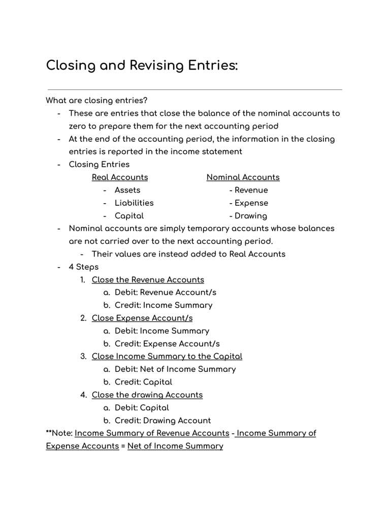 Accounting Lecture Notes: Closing Entries, Inventory, Financial Reporting