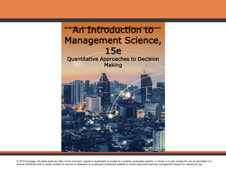 Management Science Textbook: Quantitative Decision Making
