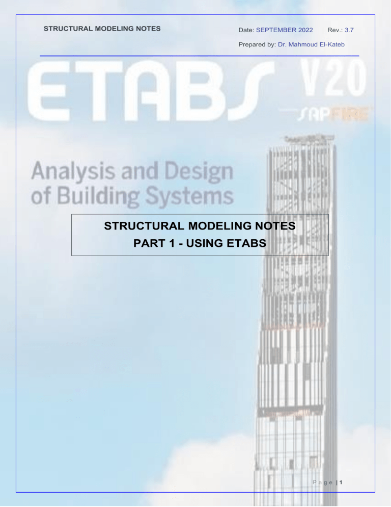 Structural Modeling Notes: ETABS, SAFE, SAP2000