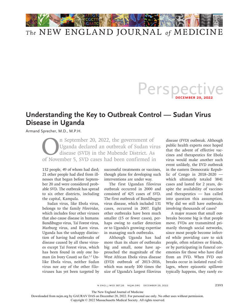 Sudan Virus Outbreak Control in Uganda