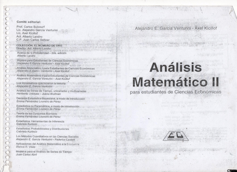 Mathematical Analysis II Textbook for Economics Students