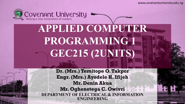 Applied Computer Programming 1: Linux & Unix Course Material