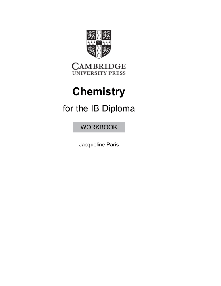 Chemistry Workbook for IB Diploma