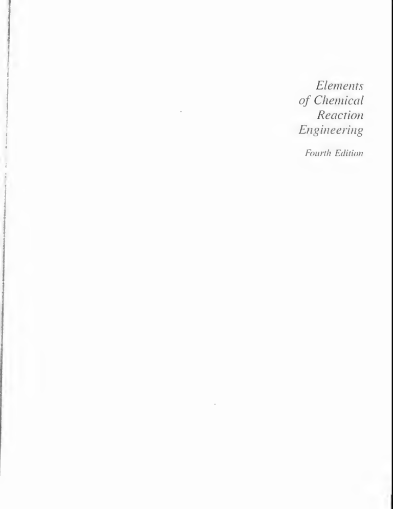 Chemical Reaction Engineering Textbook