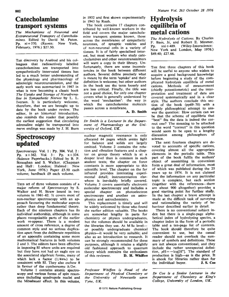 Chemistry & Spectroscopy Journal Articles Collection