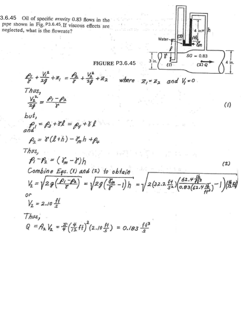 Fluid Flow Problem: Calculating Flowrate in a Pipe