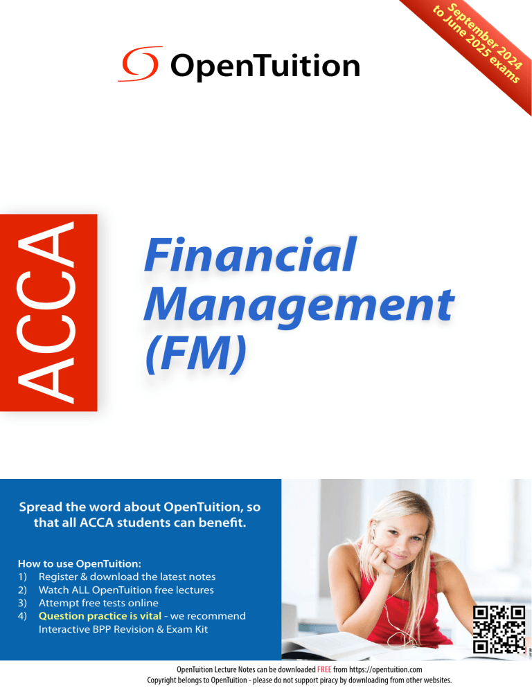 ACCA FM Financial Management Lecture Notes - OpenTuition