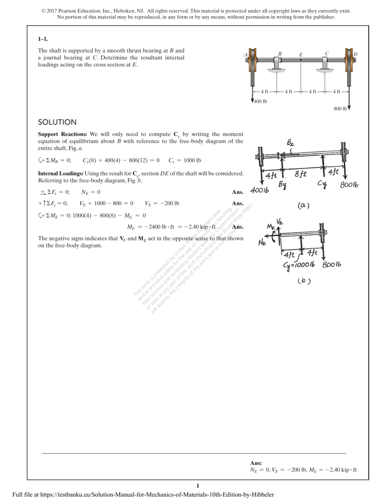 Mechanics of Materials Solution Manual