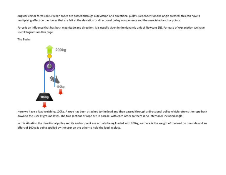 Angular Vector Forces: Pulley Load Calculation