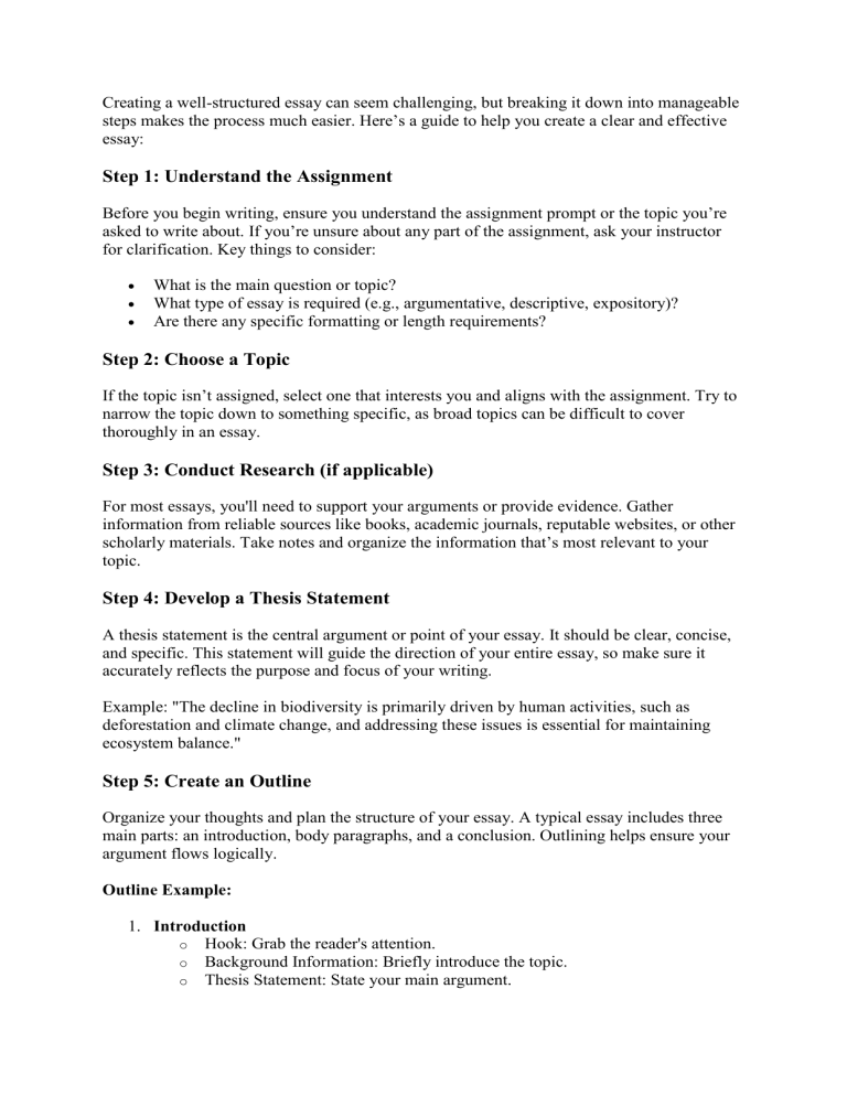 Essay Writing Guide: Steps to a Well-Structured Essay