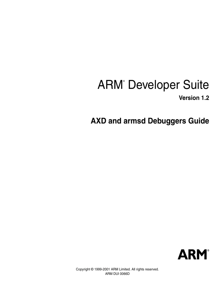 ARM AXD and armsd Debuggers Guide