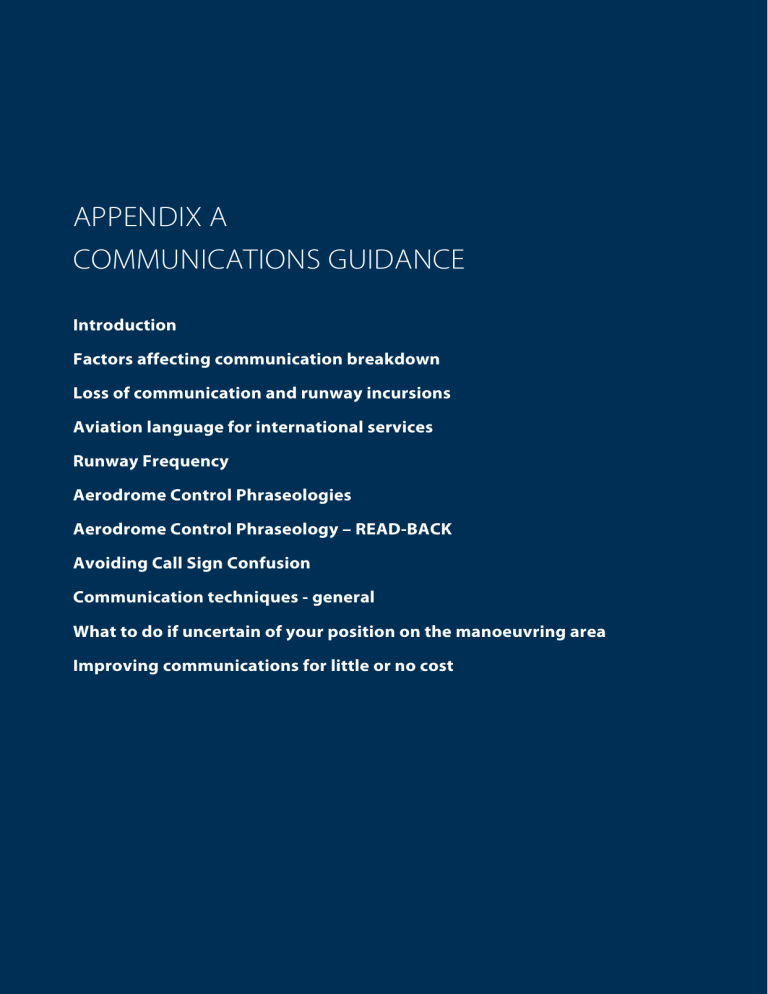 Aviation Communication Guidance for Runway Safety