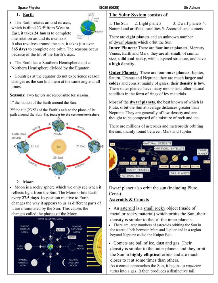 Space Physics: Earth, Solar System, Stars