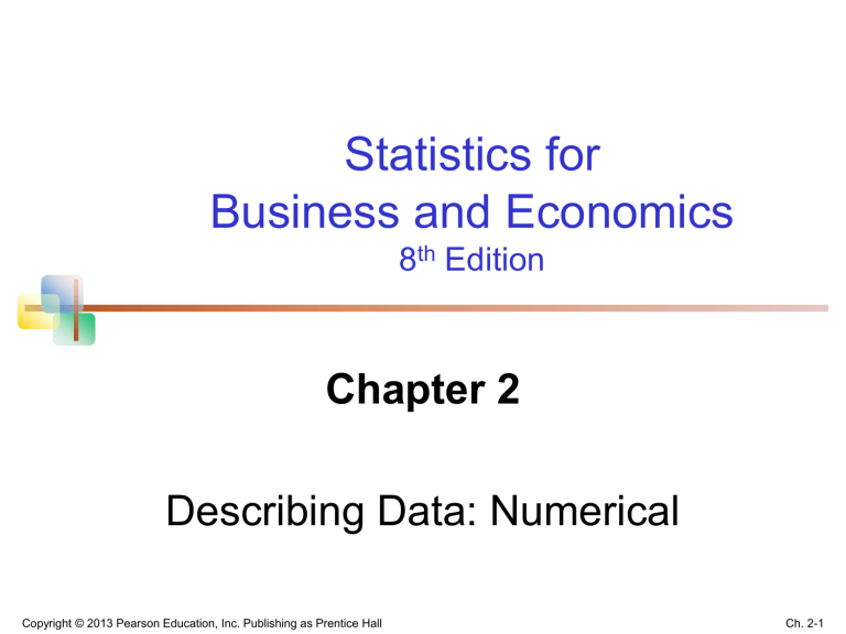 Descriptive Statistics for Business and Economics