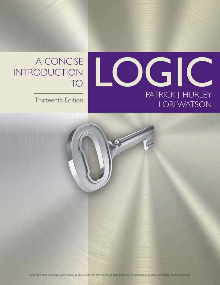 Concise Introduction to Logic Textbook