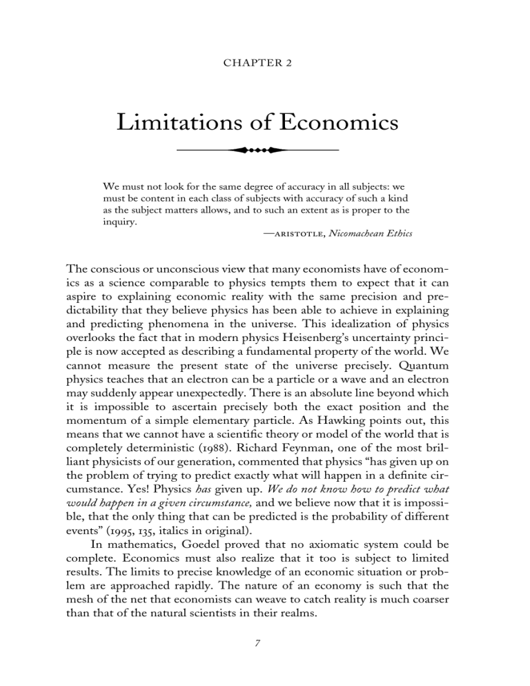 Limitations of Economics: Accuracy vs Precision
