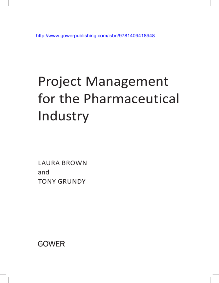Project Management in Pharma Industry Textbook