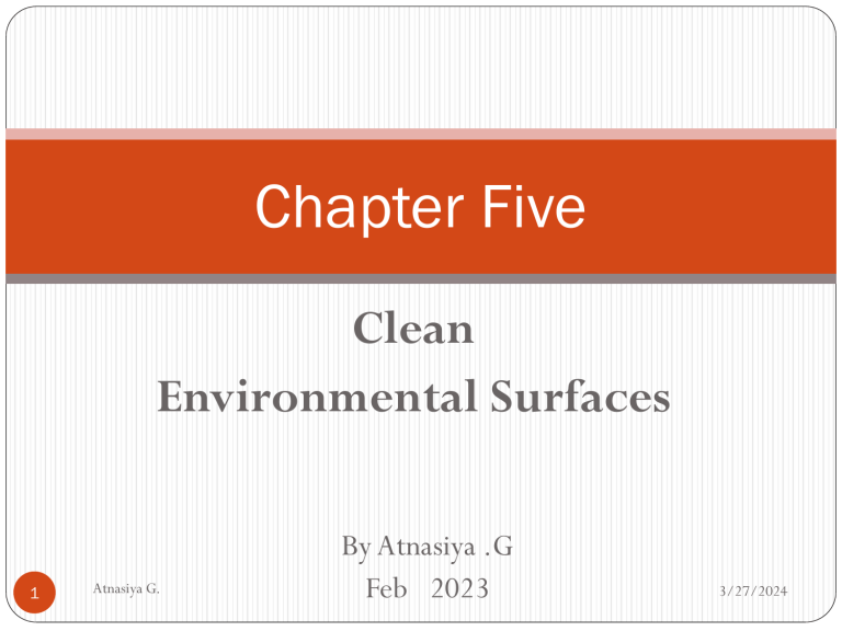 Clean Environmental Surfaces in Healthcare Presentation