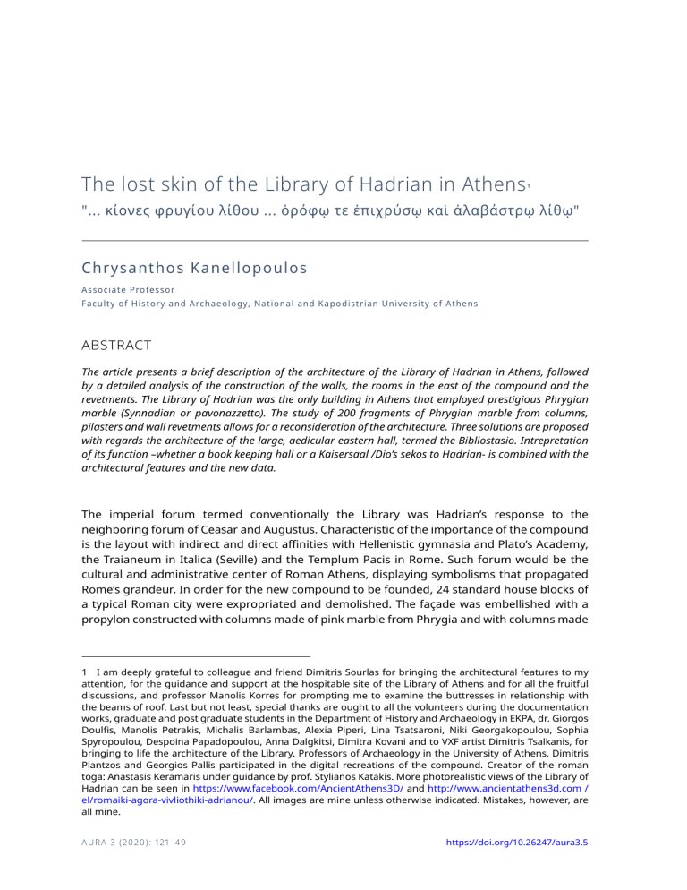 Library of Hadrian Architecture: Phrygian Marble Analysis