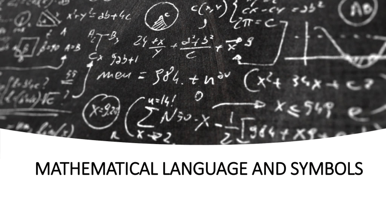 Math Language, Sets, and Operations
