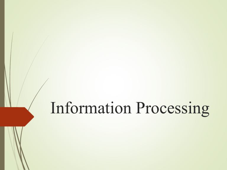 Information Processing: Data, Files, and Systems