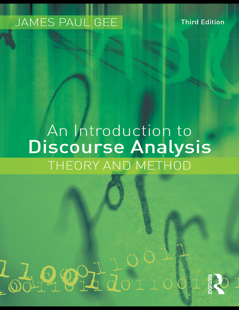 Discourse Analysis: Theory and Method Textbook