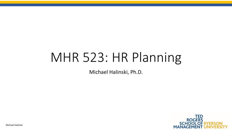 HR Planning Presentation: Forecasting & Balancing Supply/Demand