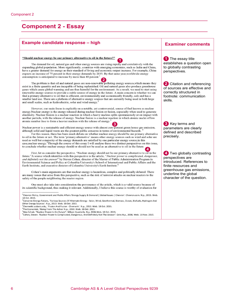 Nuclear Energy Essay: Global Perspectives Analysis