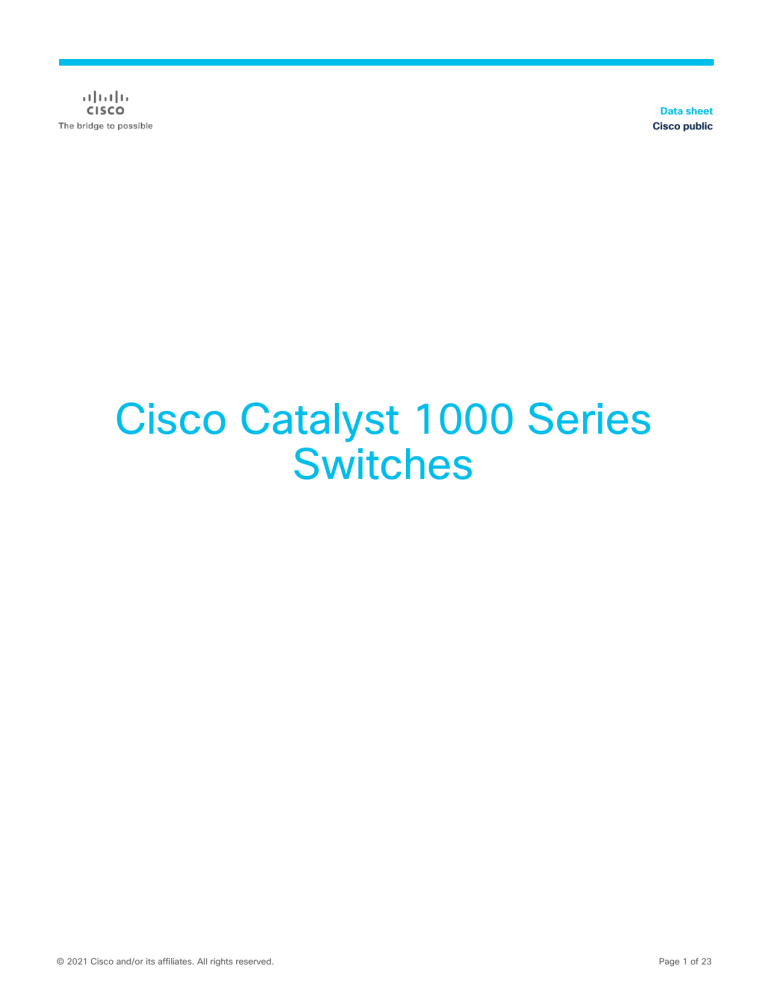 Cisco Catalyst 1000 Series Switches Data Sheet