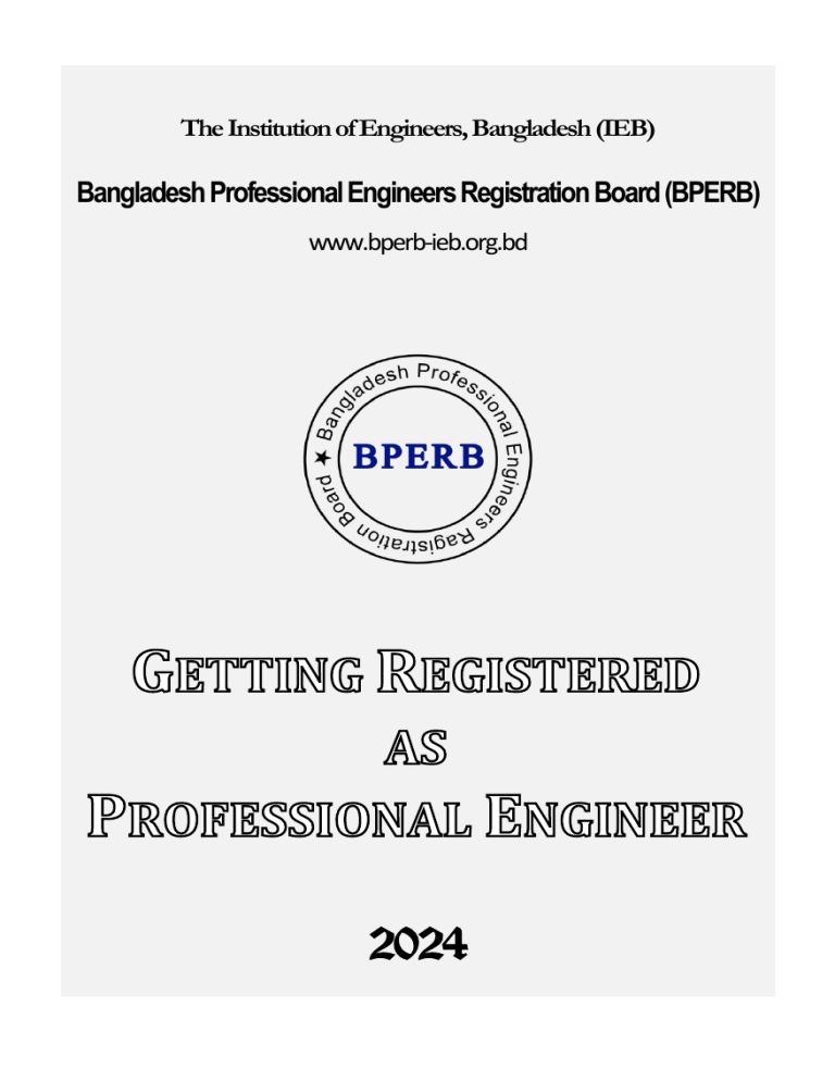 PEng Registration Guidelines Bangladesh