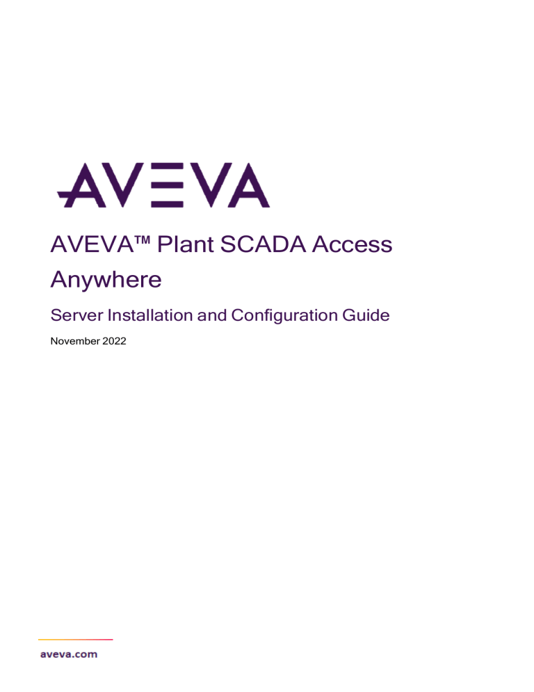 AVEVA Plant SCADA Access Anywhere Server Installation Guide