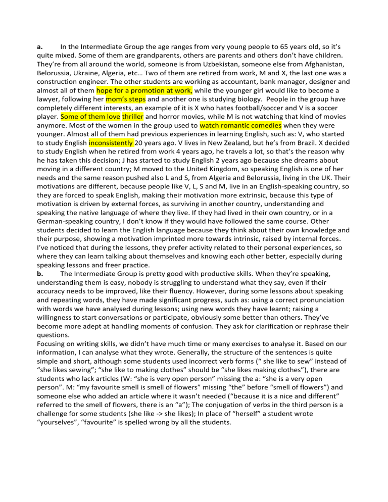 English Language Learner Group Analysis Report