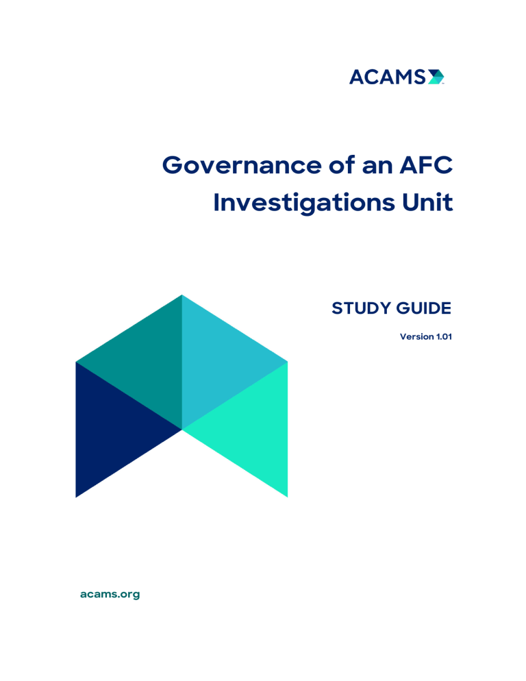 AFC Investigations Unit Governance Study Guide
